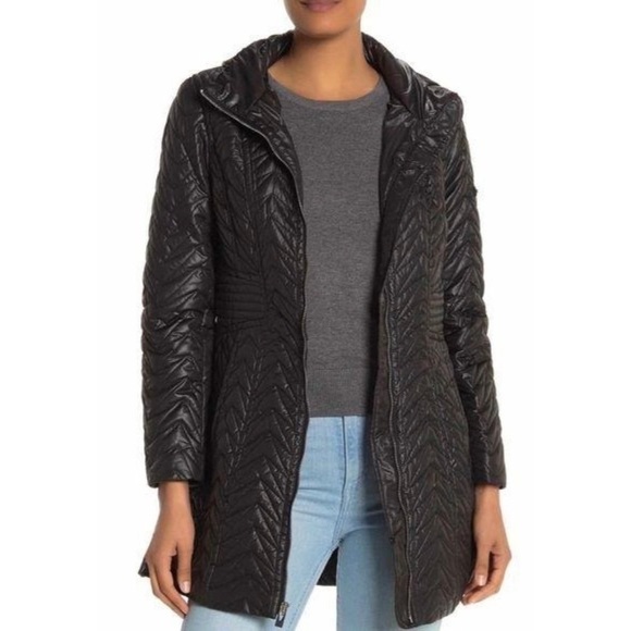 Via Spiga | Jackets & Coats | Via Spiga Zig Zag Quilted Detachable Hood ...